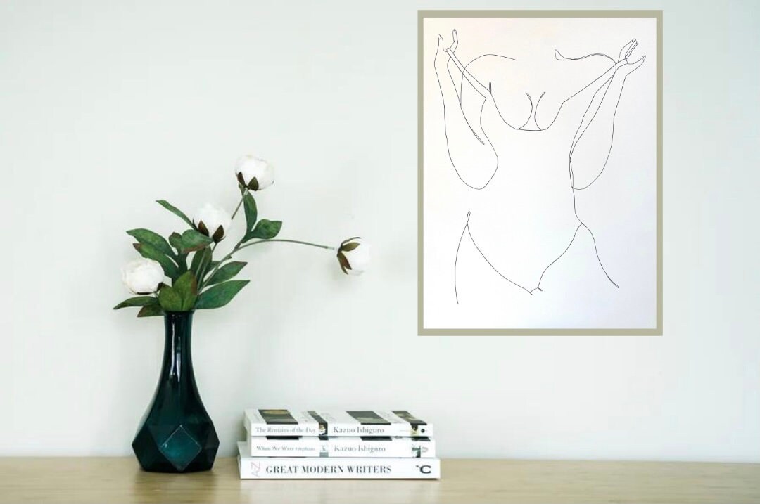 Original Artwork of Female Body Line Art - Etsy