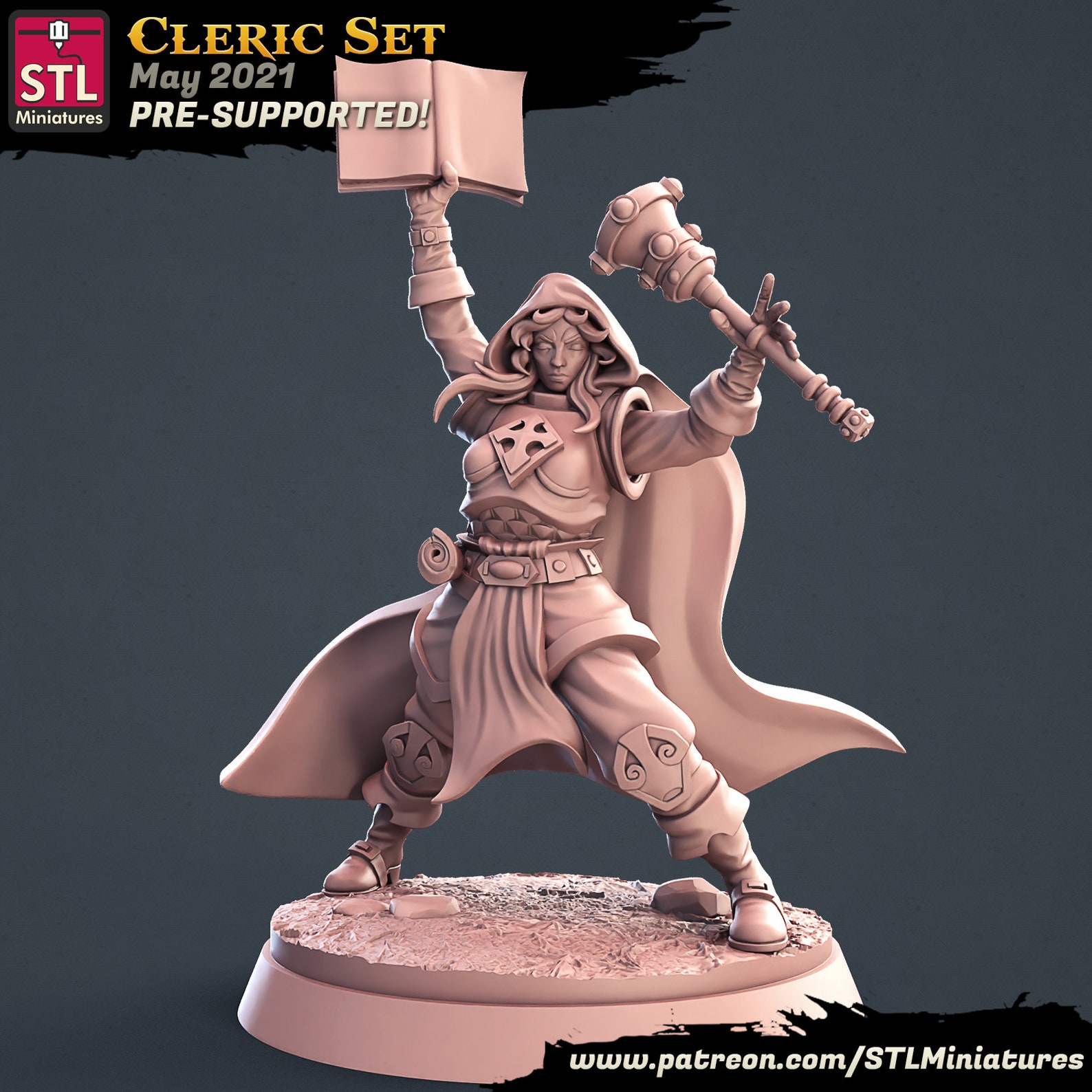 Cleric Set Tabletop Miniatures D&D STL Miniatures 32 | Etsy