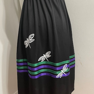 Women’s Traditional Metis Ribbon Skirt Black With Satin Ribbons and ...
