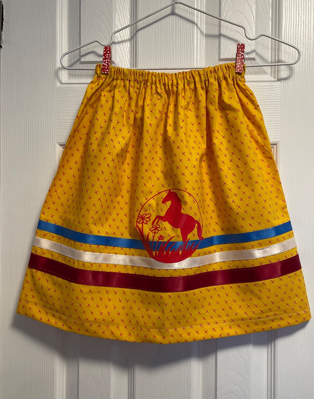 Little Girls Traditional Festive Metis Ribbon Skirt, 100% Cotton With ...