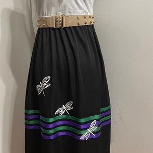 Women’s Traditional Metis Ribbon Skirt Black With Satin Ribbons and ...