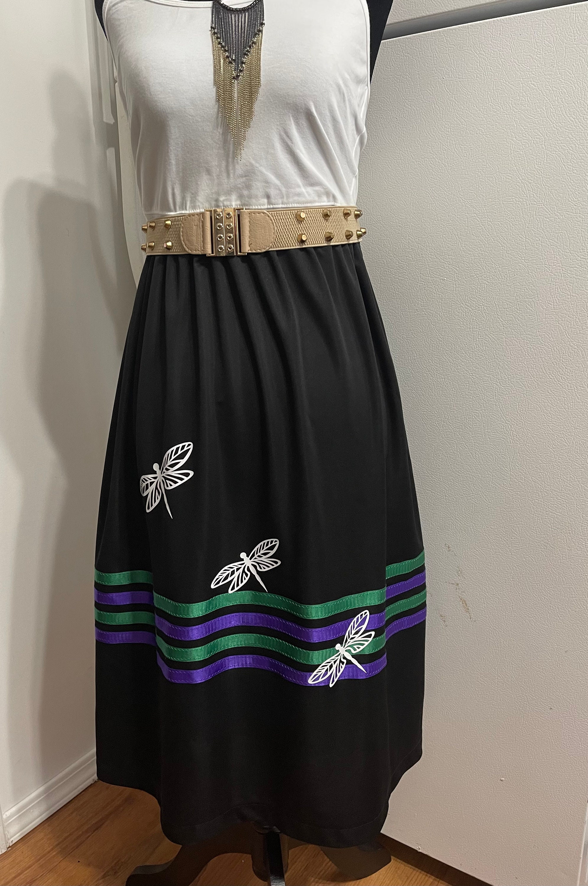 Womens Traditional Metis Ribbon Skirt Black With Satin - Etsy