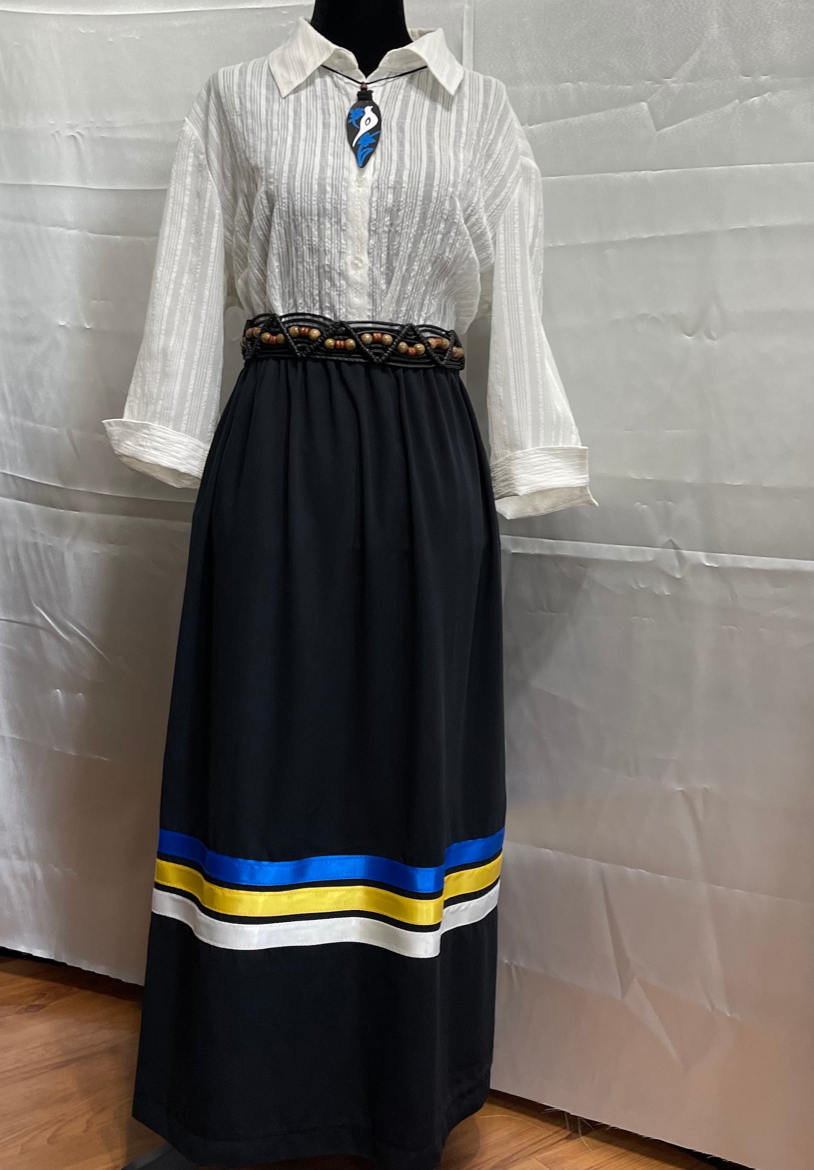Custom Metis Ribbon Skirt: Black Satin Ribbon, Indigenous Design - Etsy ...