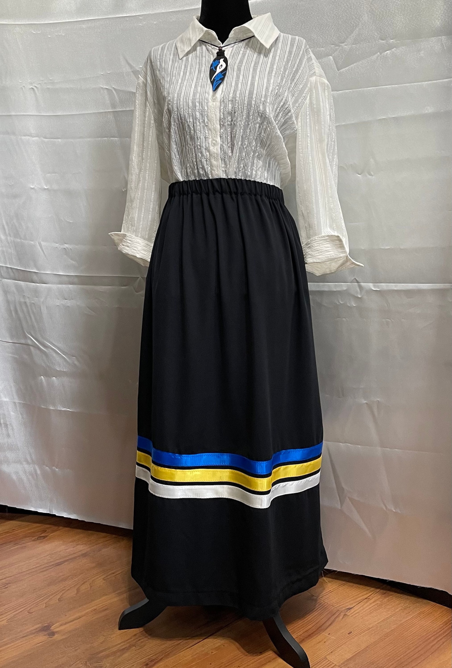 Custom Metis Ribbon Skirt: Black Satin Ribbon, Indigenous Design - Etsy ...