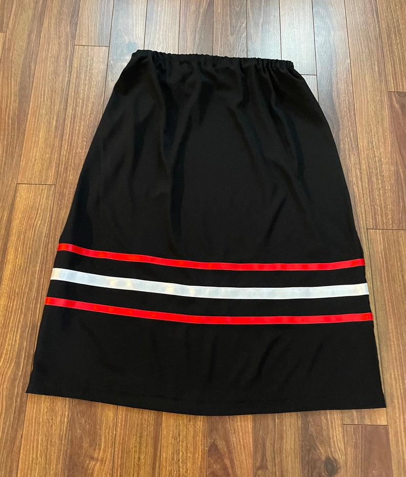 Womens Traditional Festive Metis Ribbon Skirt, Black With Satin Ribbon ...