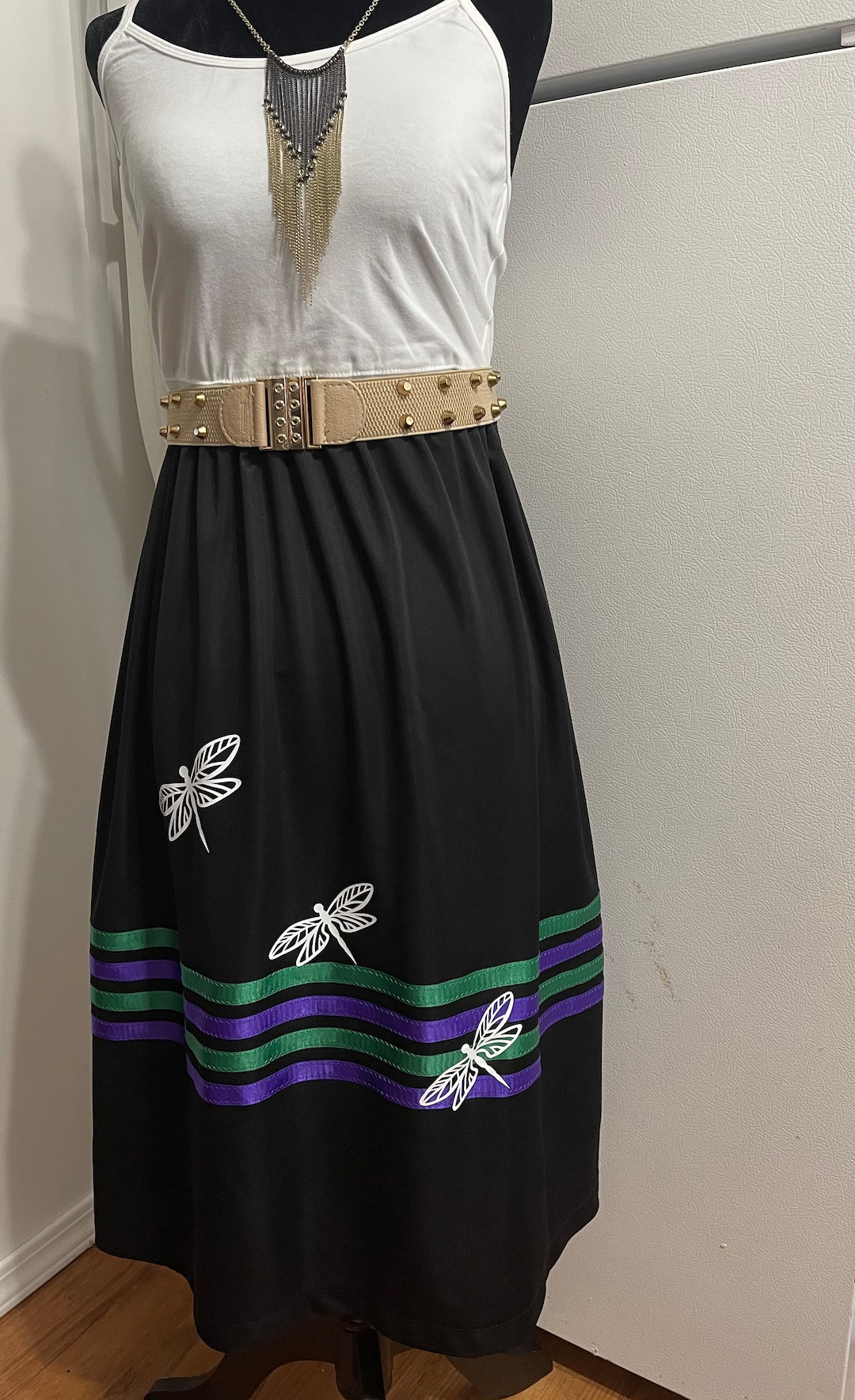 Womens Traditional Metis Ribbon Skirt Black With Satin - Etsy