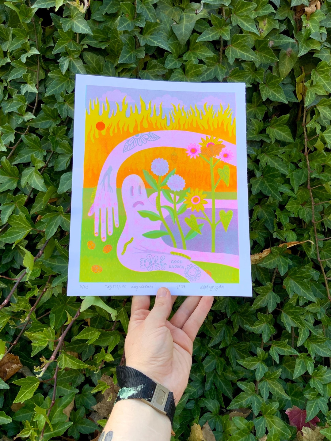 Dystopian Daydream - 3 Color Risograph Print - Etsy