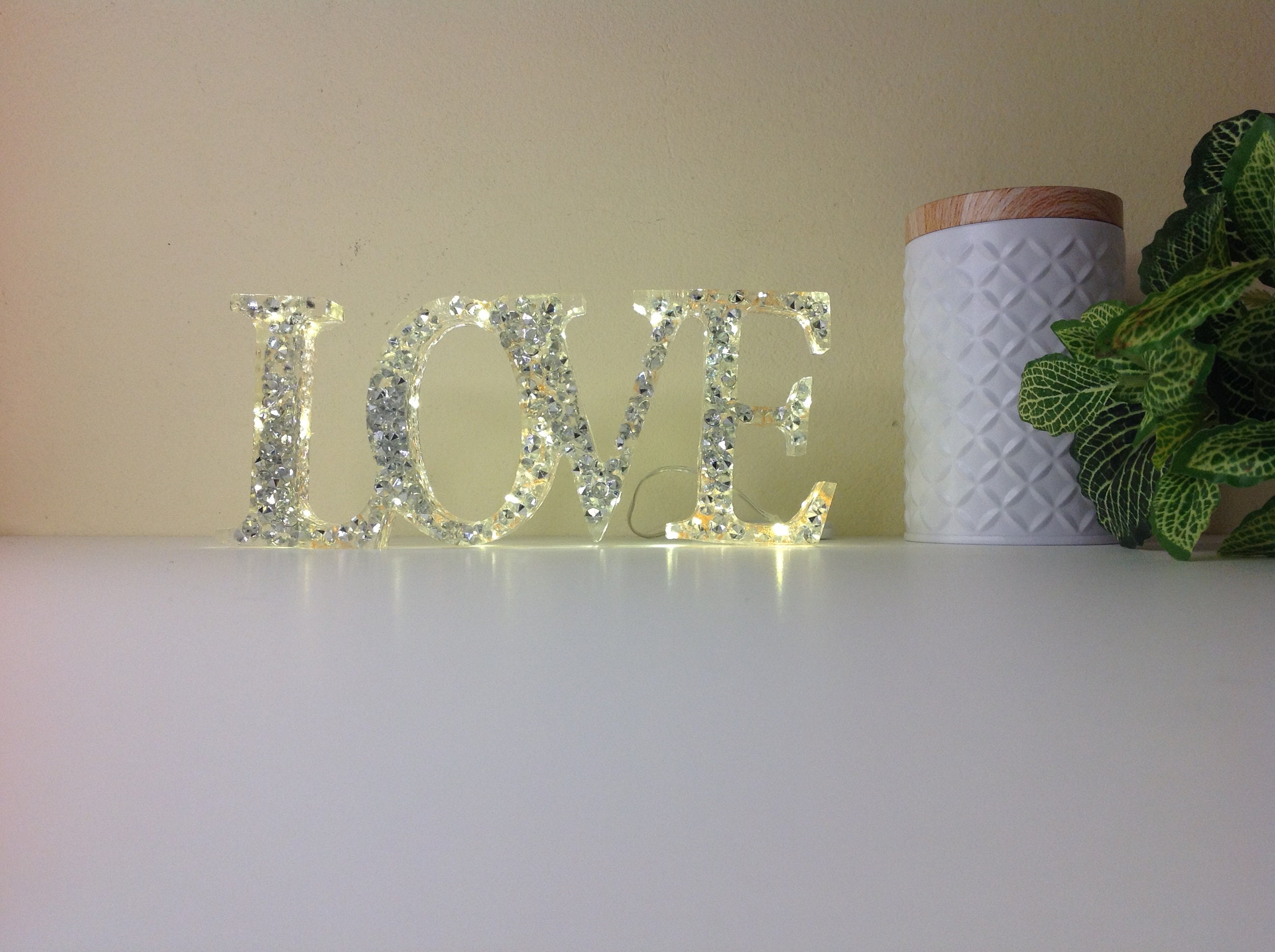 Standing Love Word Sign Lamp Lit Love Word Love Home Deco - Etsy