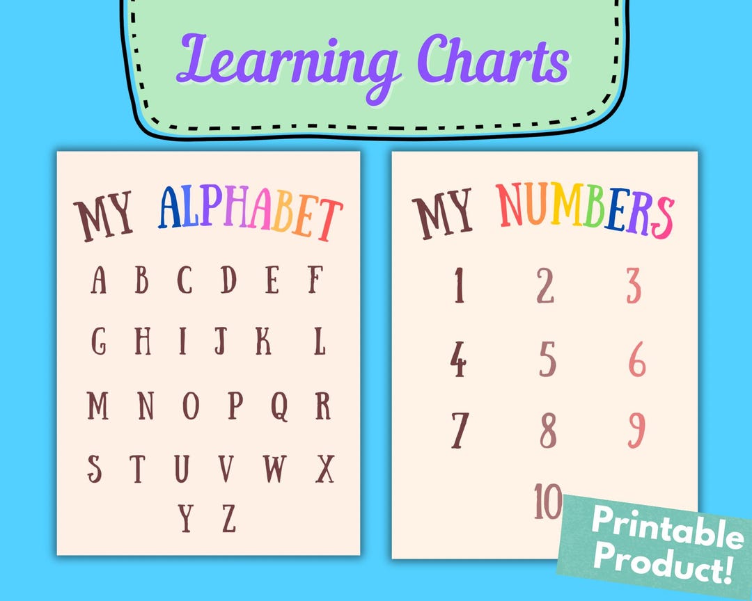 Printable Alphabet and Number Poster: Classroom Learning (PDF) - Etsy