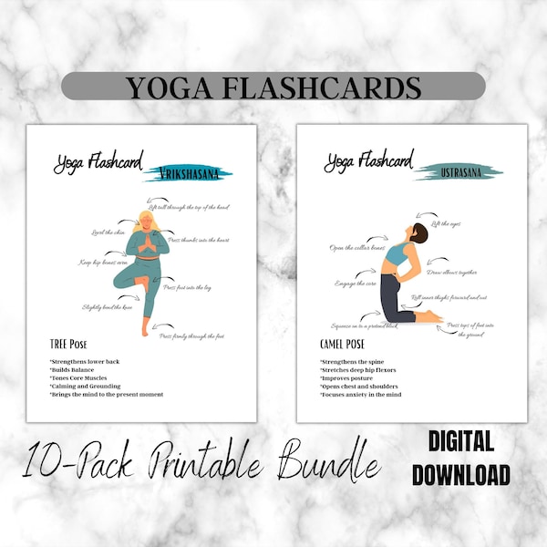 Yoga Asana Cards - Etsy