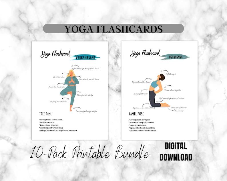 Yoga Cards, Yoga Pose Cards, Cueing Cards, Asana Cards, Yoga Flashcards ...