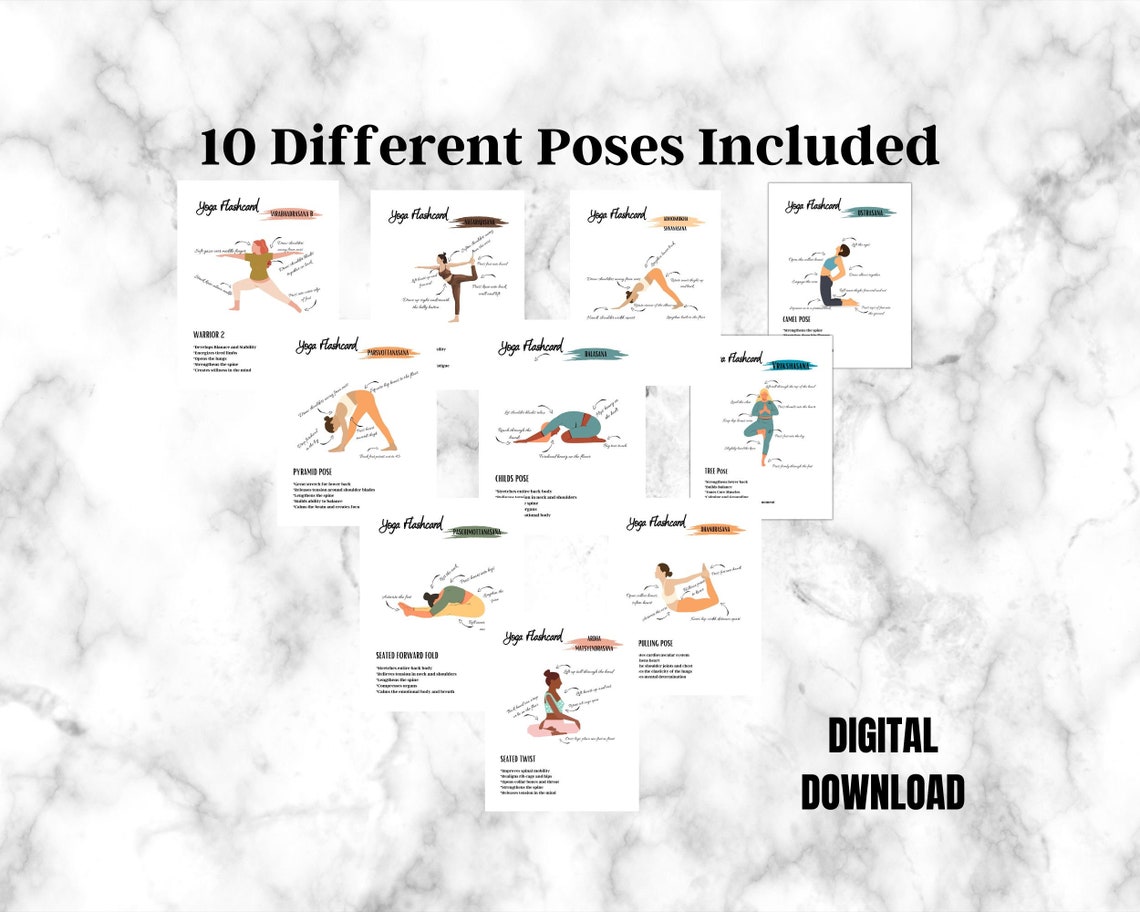 Yoga Cards, Yoga Pose Cards, Cueing Cards, Asana Cards, Yoga Flashcards ...