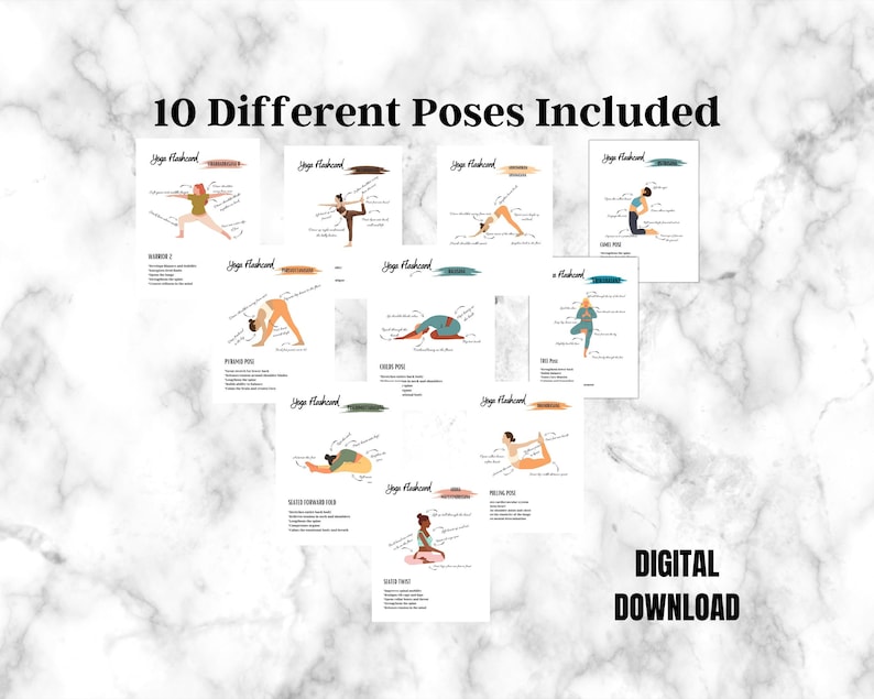 Yoga Cards, Yoga Pose Cards, Cueing Cards, Asana Cards, Yoga Flashcards ...