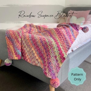 Rainbow Surprise Blanket PDF PATTERN ONLY C2C Blanket - Etsy