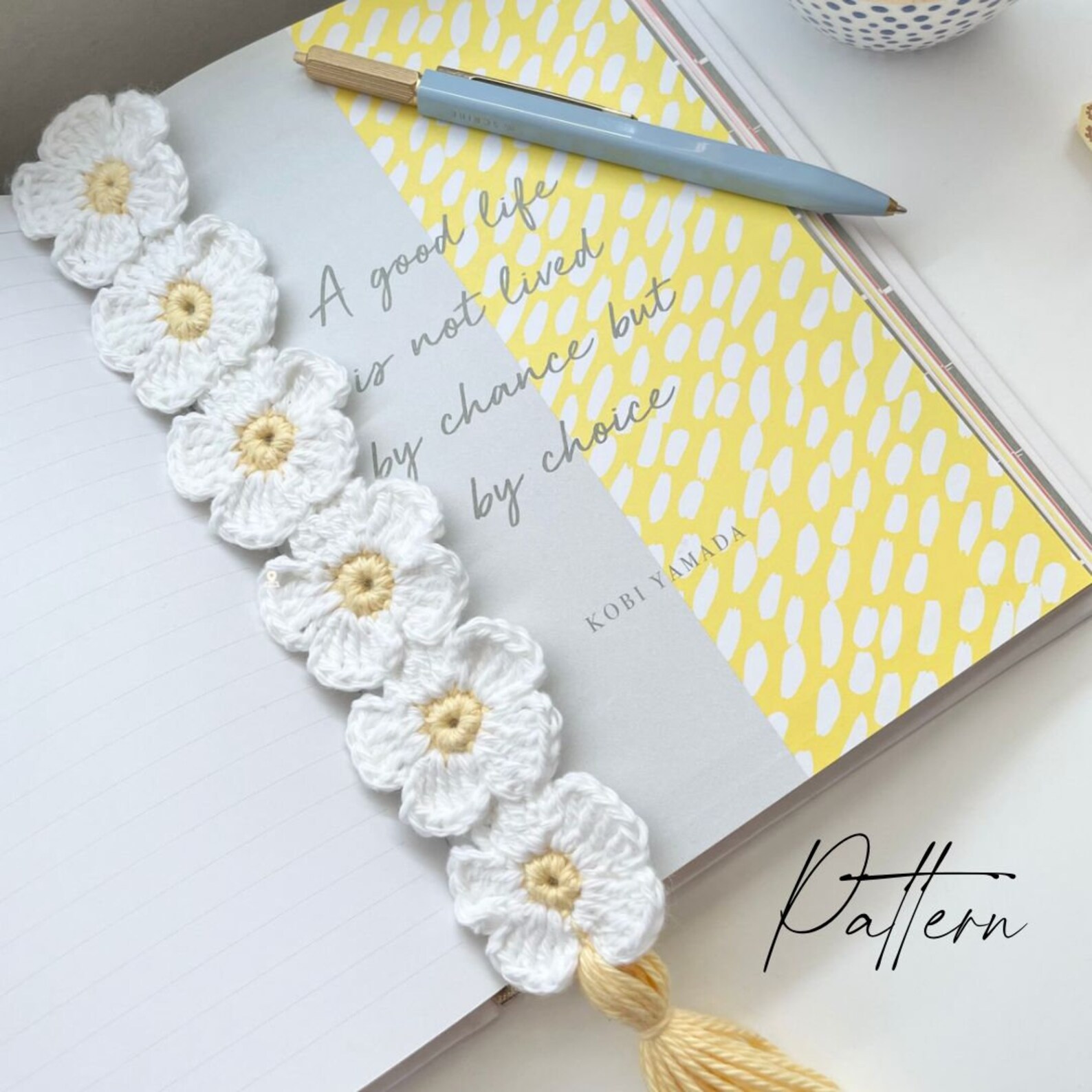 Floral Chain Bookmark Pattern Crochet Bookmark Flower | Etsy