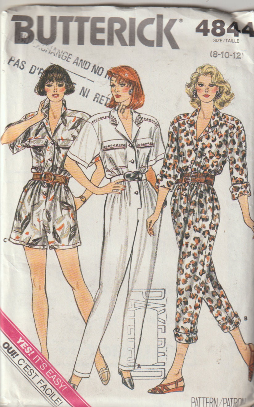 Butterick Sewing Pattern 4844 Original - Etsy