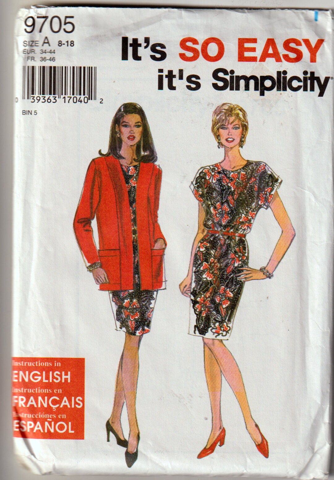 Simplicity Sewing Pattern 9705 Original - Etsy