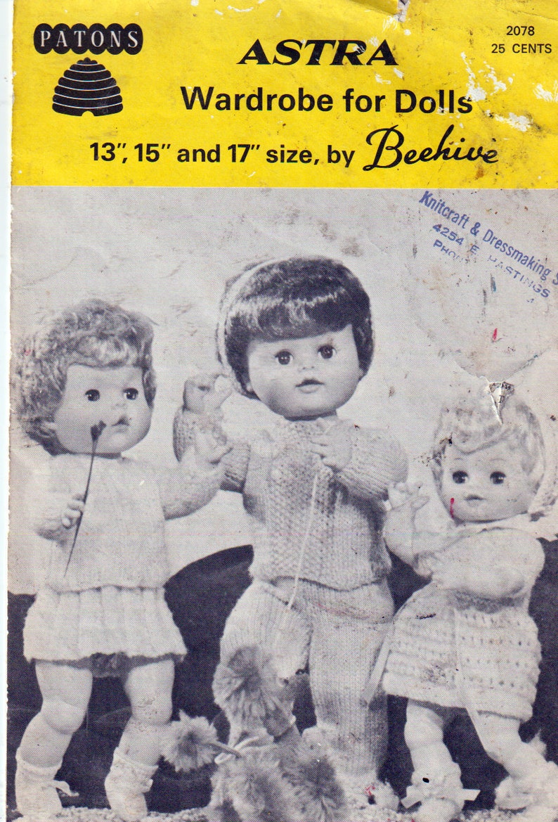 Beehive Knitting Patterns for Dolls Original - Etsy