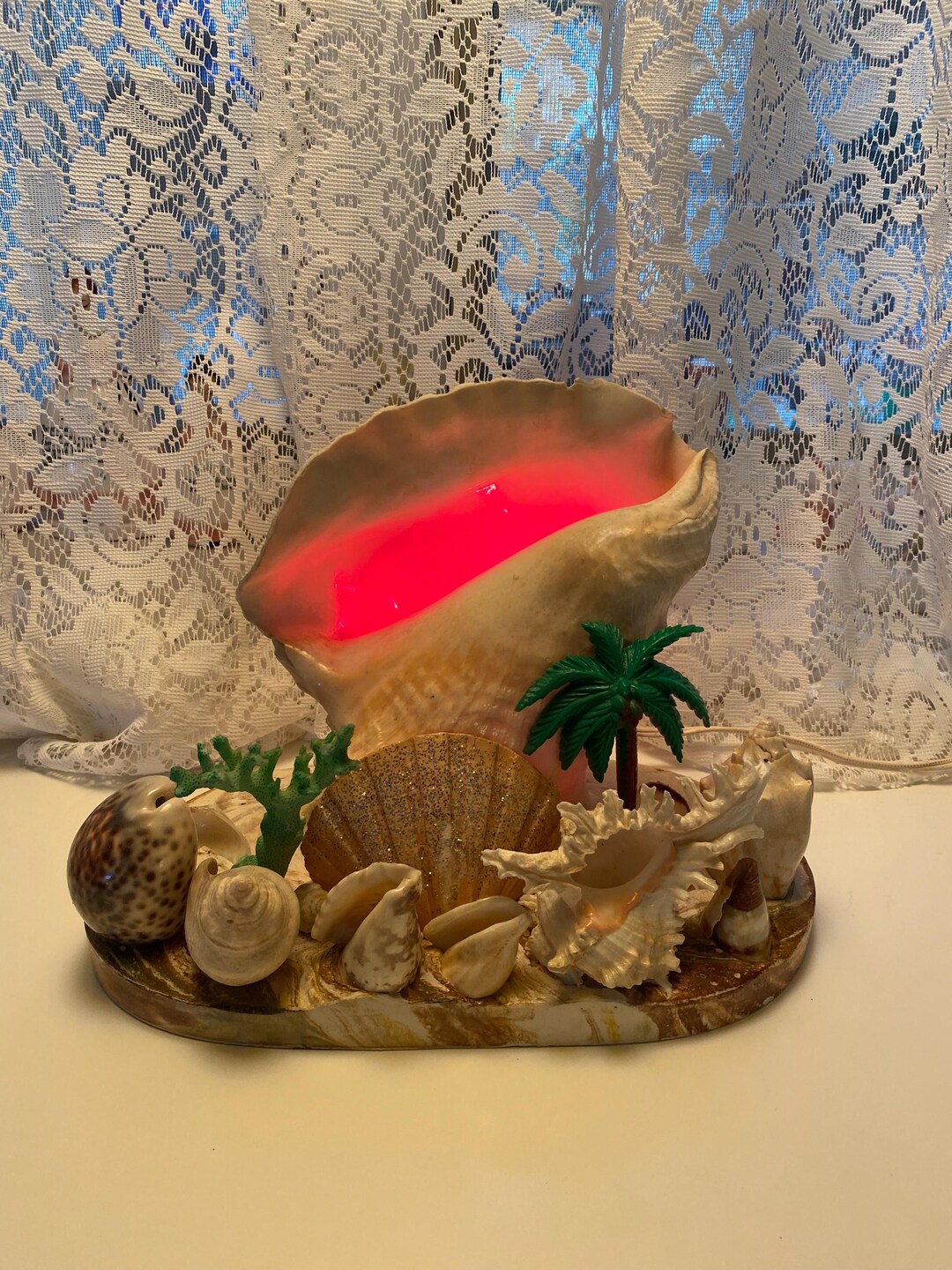 Vintage Conch Seashell Accent Lamp: Beach Lover Night Light - Etsy