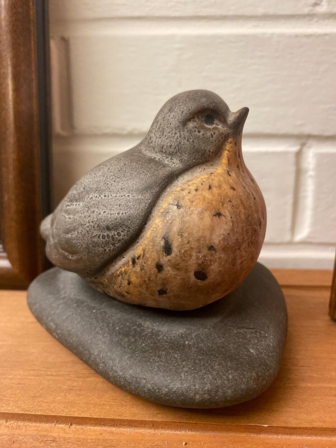 Vintage Maigon Daga Sculptural Art Pottery Bird Mounted on Stone Base ...