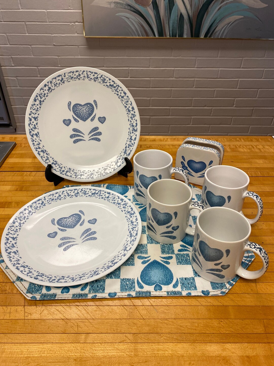 Vintage Corelle Blue Heart Collection Pieces Individually Priced - Etsy