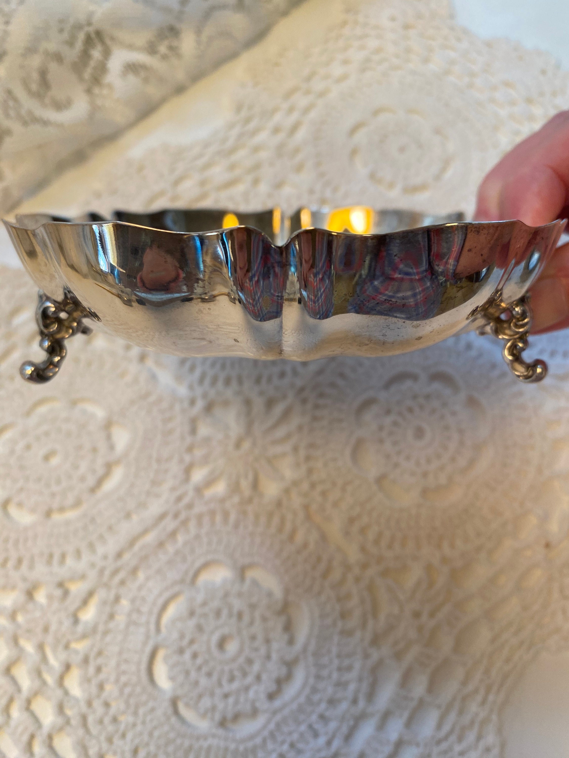 Vintage Oneida Silver Plate Footed Serving Dish. Excellent - Etsy