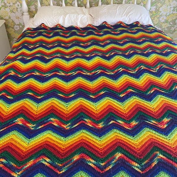 Rainbow Afghan - Etsy
