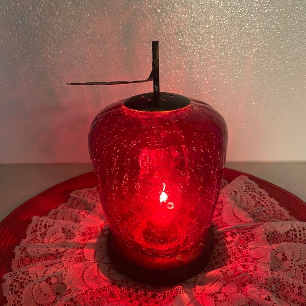 Crackle Glass Lamp - Etsy