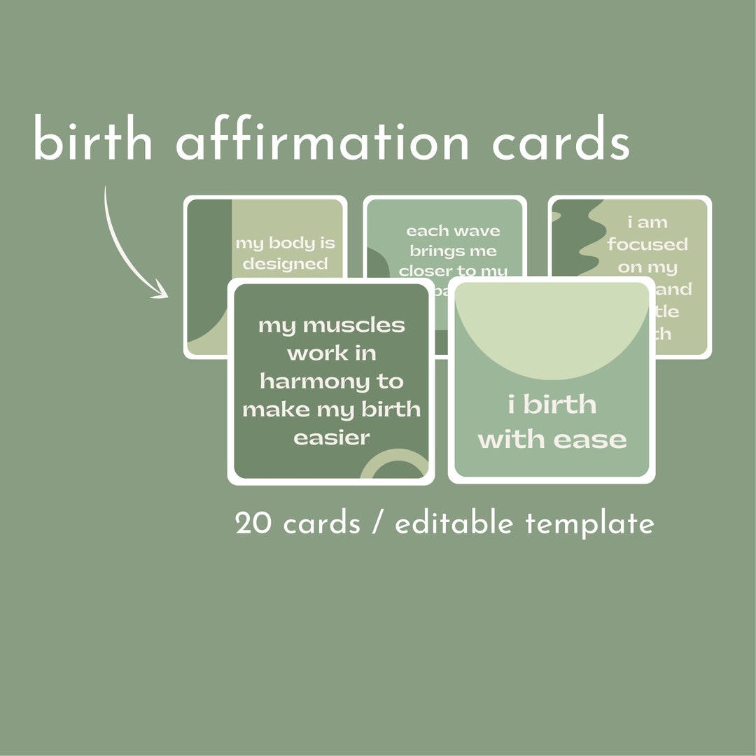 Pregnancy and Birth Affirmation Cards // Hypnobirthing // Birth Quotes ...