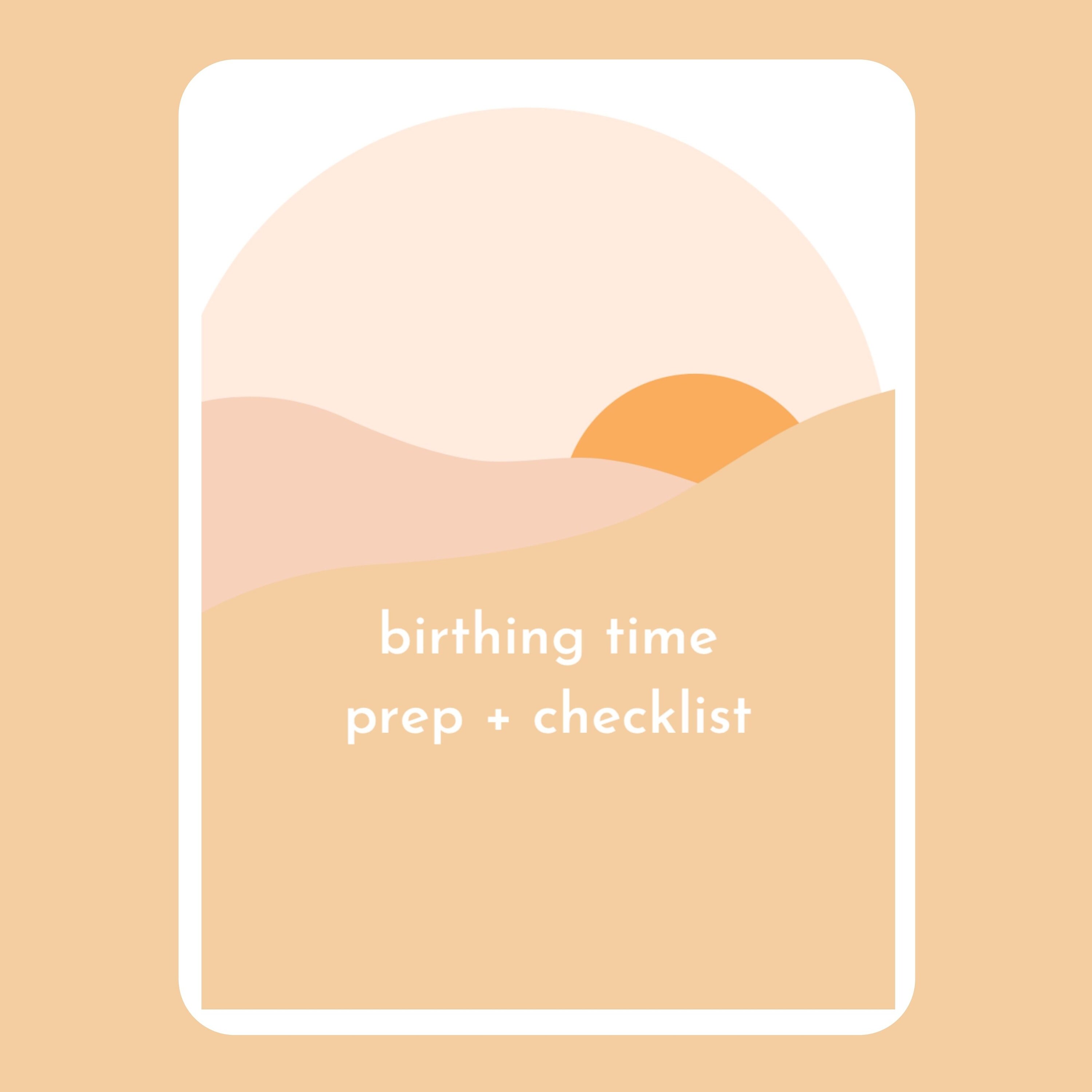 Birthing Time Prep Checklist // Birth Partner Checklist // - Etsy