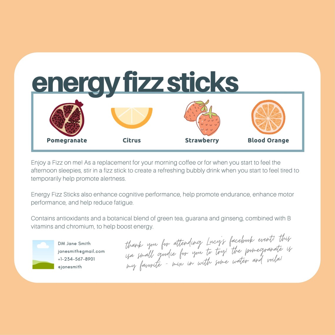 Personalized Energy Fizz Cards // Bonnebabe // Sample Card // Bonbabe ...