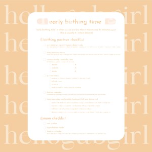 Birthing Time Prep + Checklist // Birth Partner Checklist // Birth Time ...