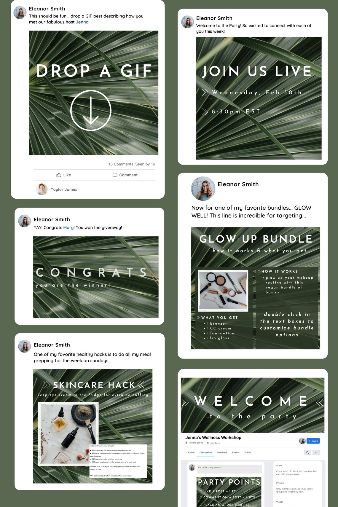 Facebook Party Graphics // Palm Theme - Etsy