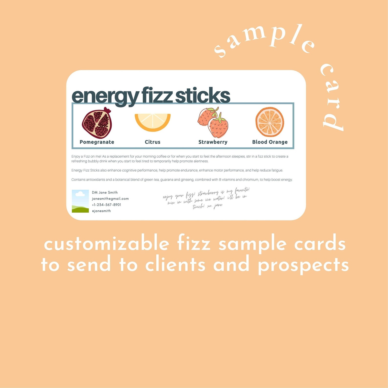 Personalized Energy Fizz Cards // Bonnebabe // Sample Card // Bonbabe ...