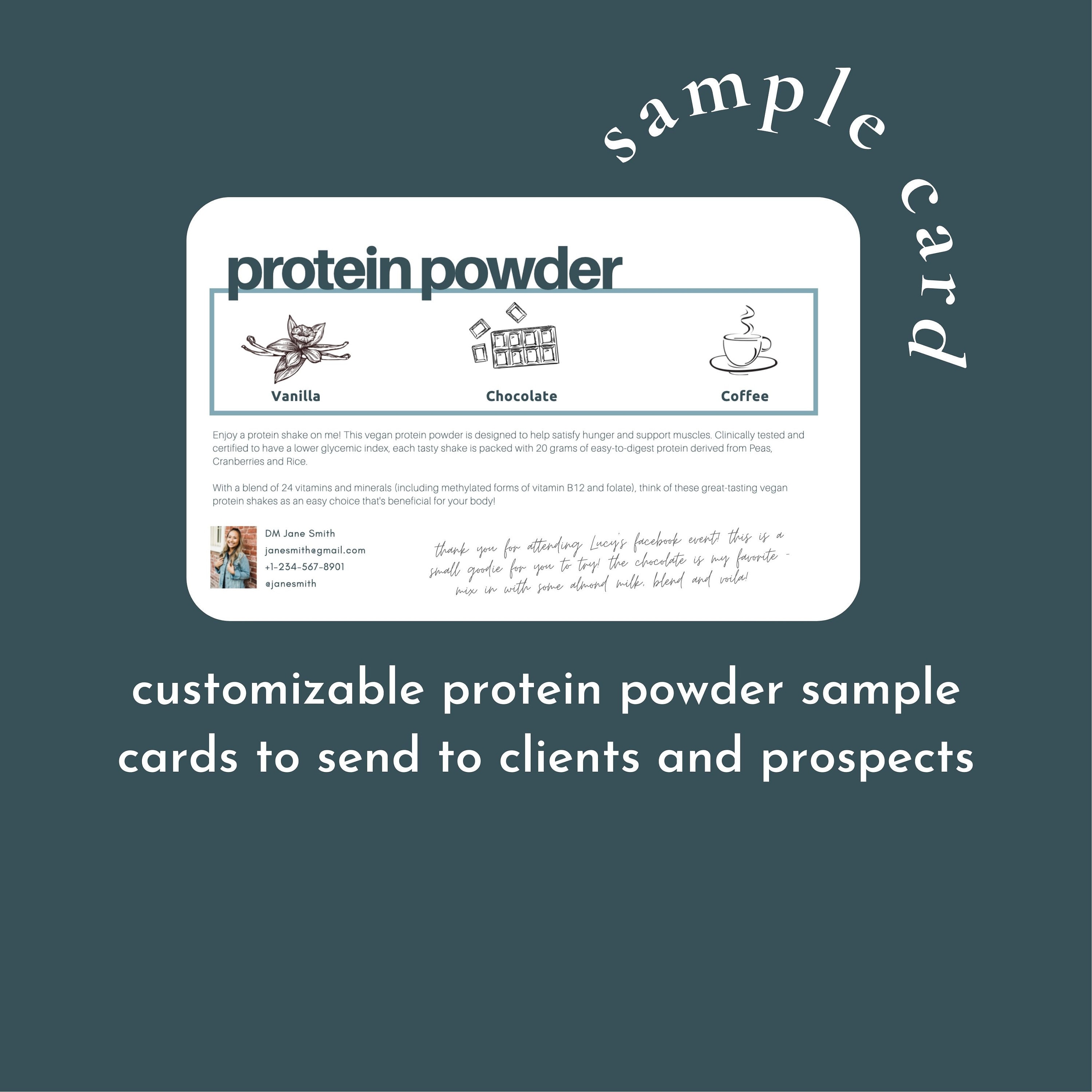 Bonbabe Sample Card // Protein Powder Sample Cards // Protein Shake ...