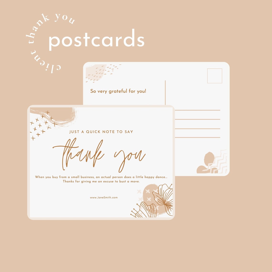 Small Business Thank You Postcards // Template // Ready to Print ...