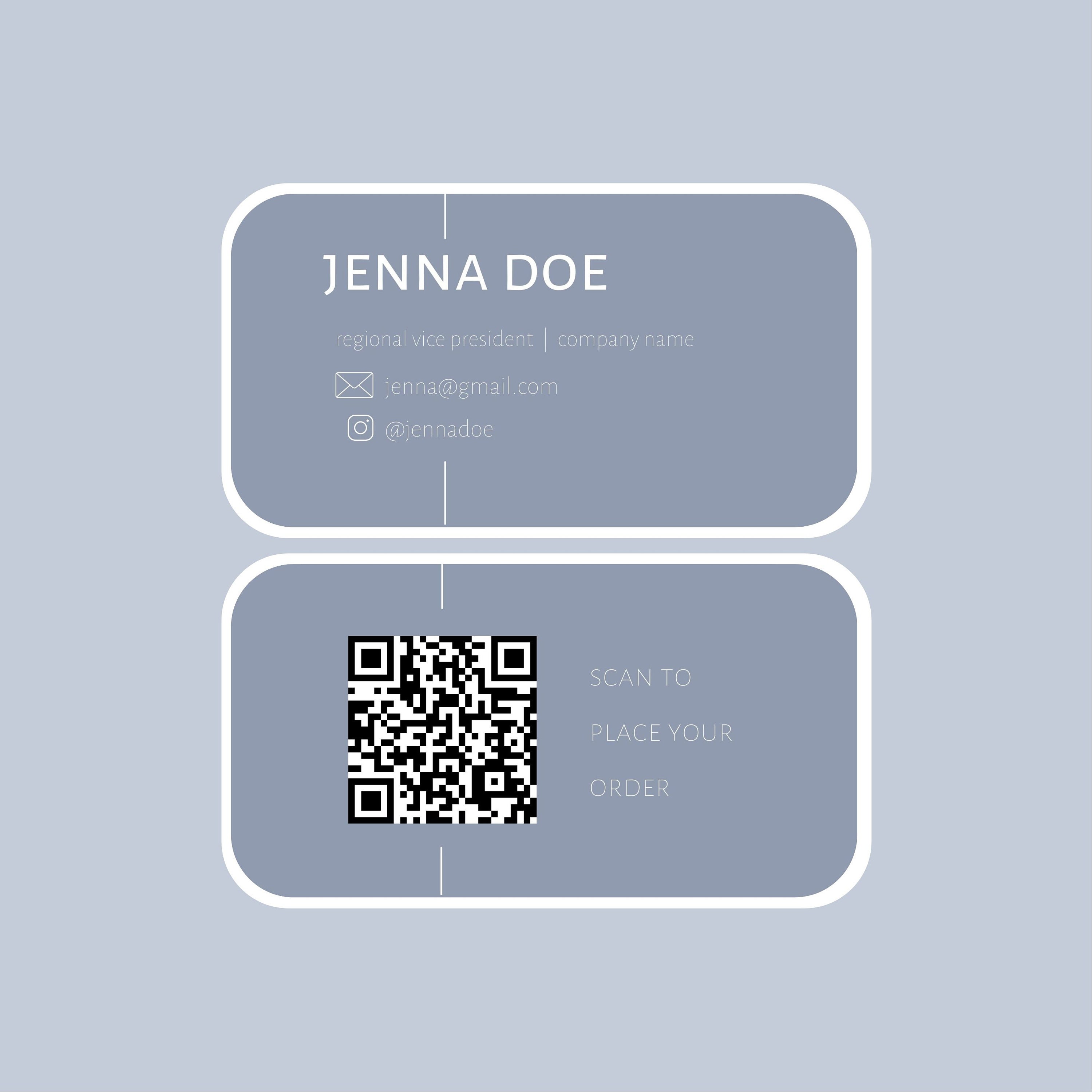 Rounded Business Cards // QR Code // Small Business // Minimalist ...