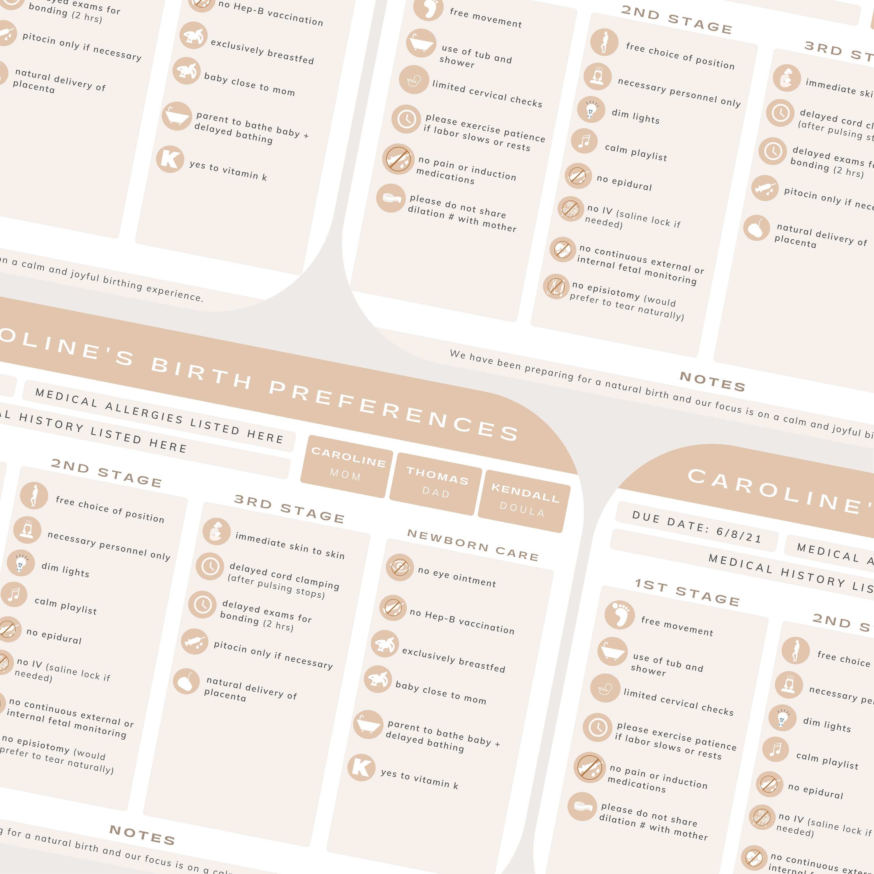 Ultimate Birth Bundle // Visual Birth Plan // Birth Affirmation Cards // Sanctuary Plan ...