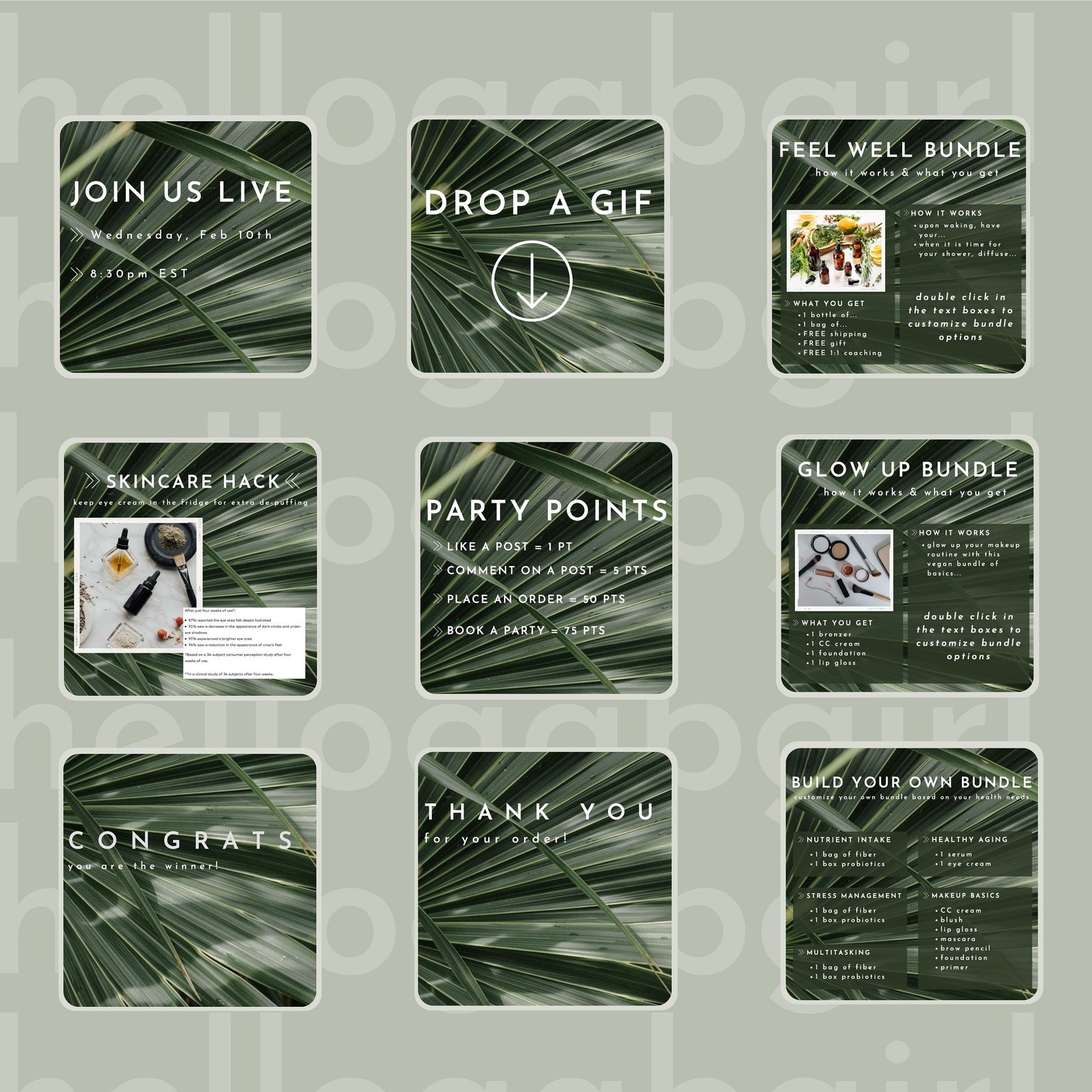 Facebook Party Graphics // Palm Theme - Etsy