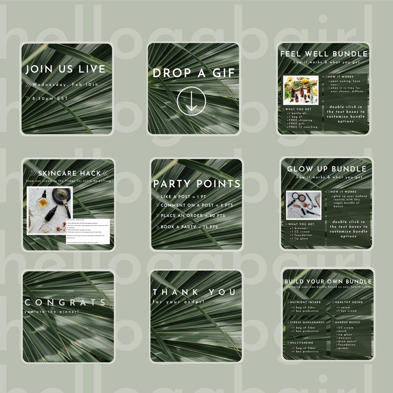 Facebook Party Graphics // Palm Theme - Etsy