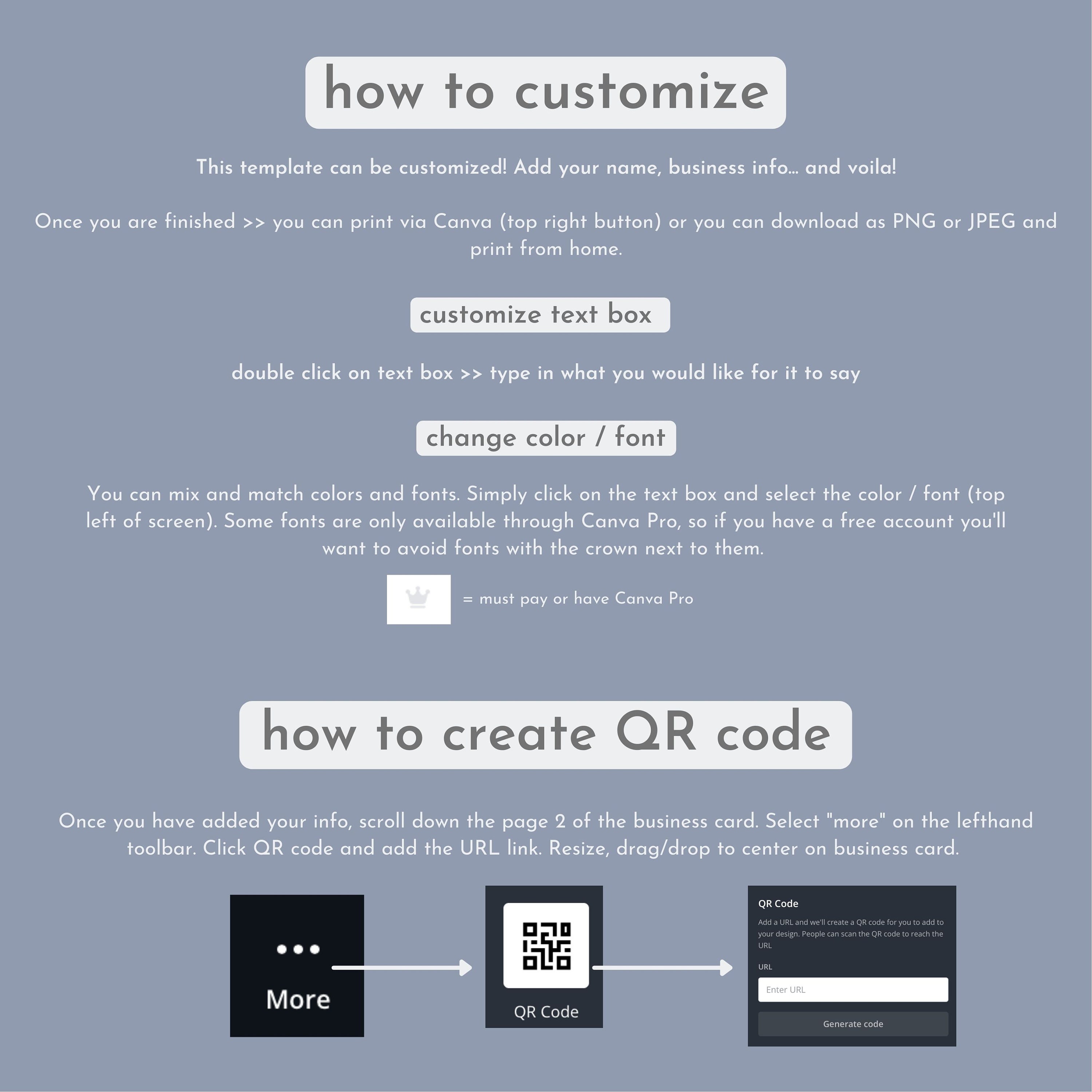 Rounded Business Cards // QR Code // Small Business // Minimalist ...
