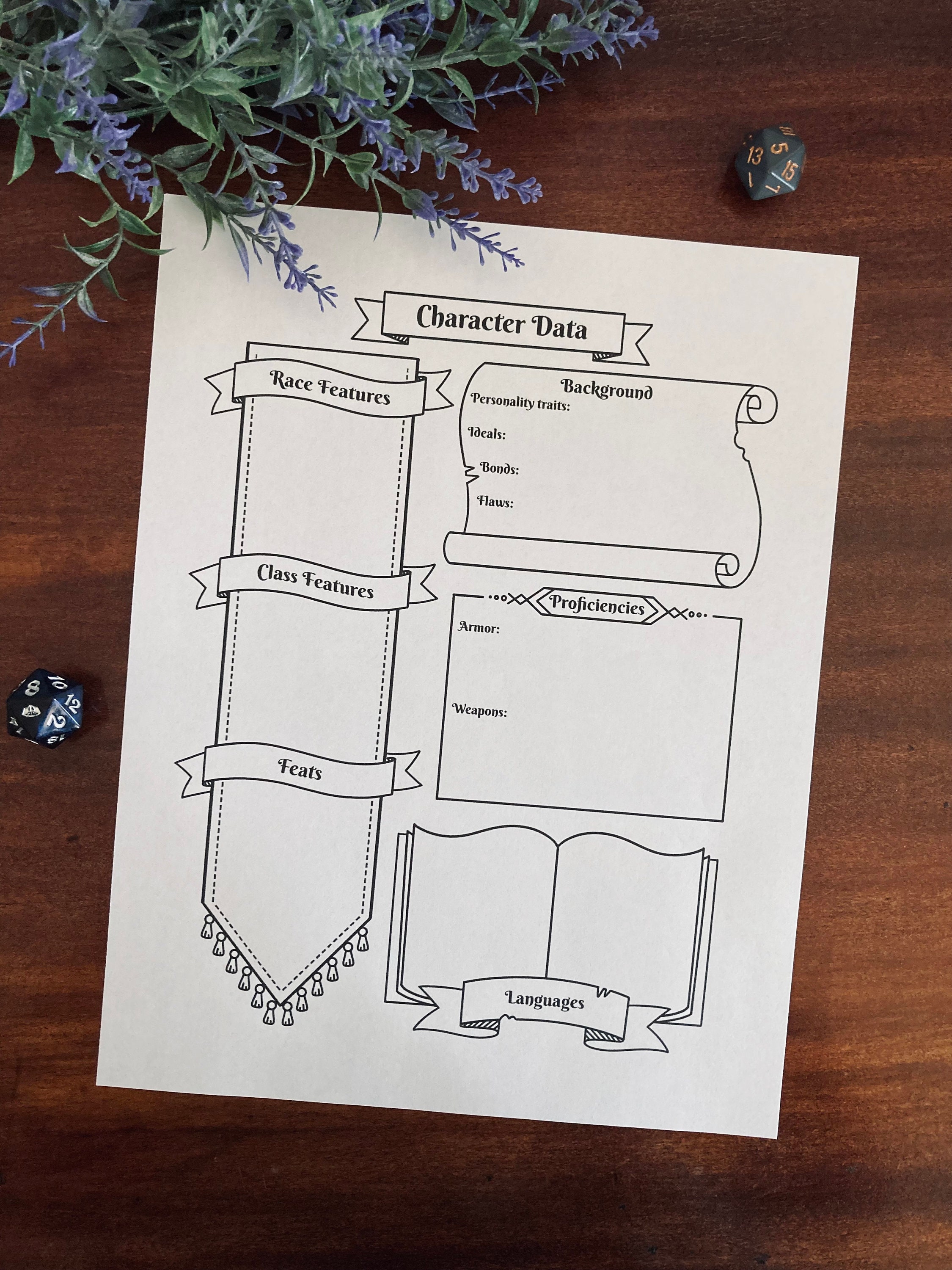 Custom Dungeons and Dragons Character Sheet/ Comprehensive D&D - Etsy