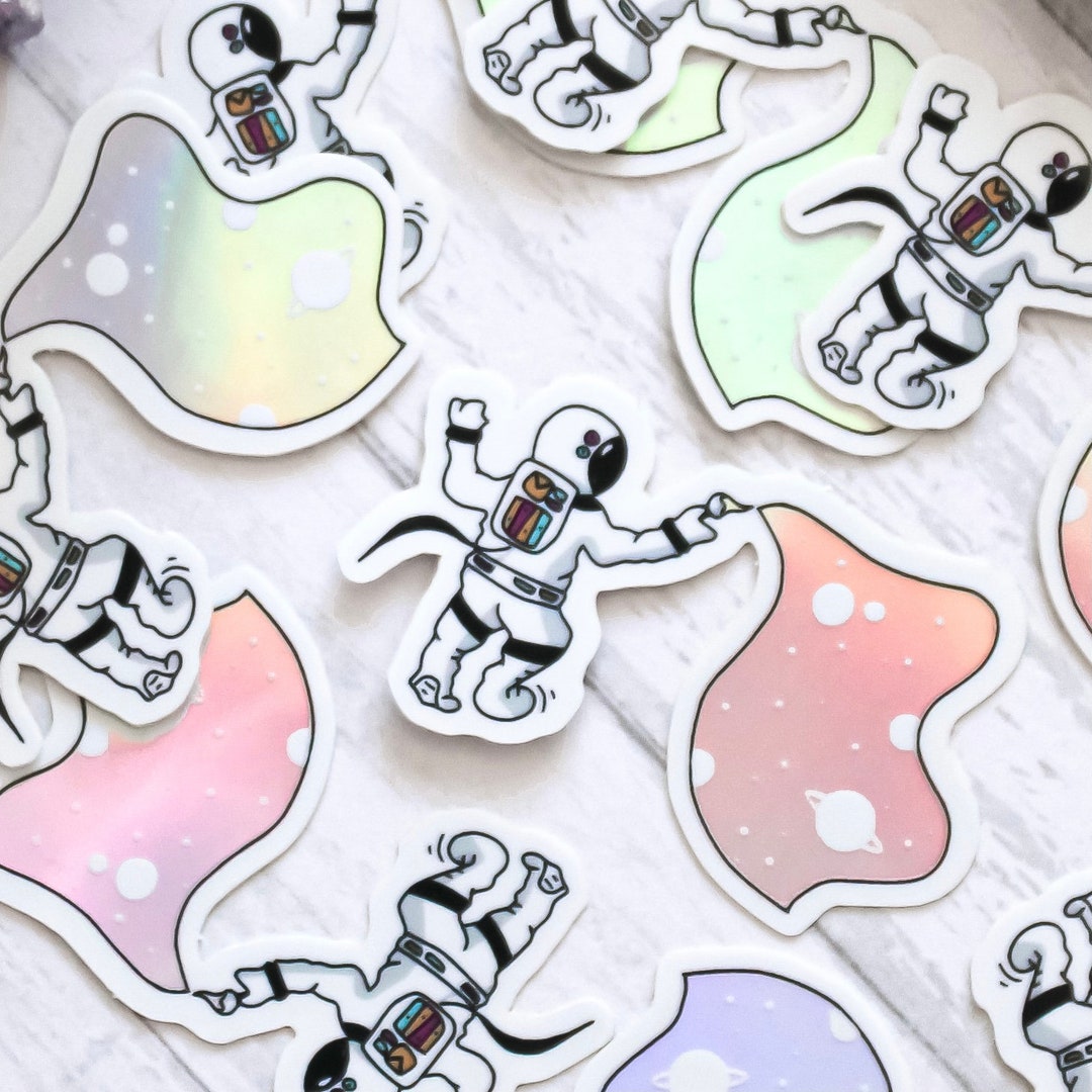 Space Painter Holographic Stickers || MINI Waterproof Astronaut Vinyl ...