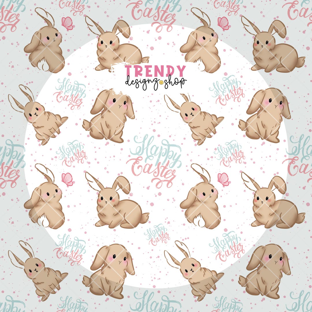Easter Bunny Seamless Pattern, Cute Bunny Pattern, Instant Digital ...