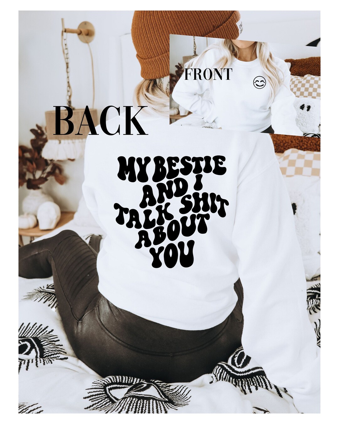 My Bestie and I Talk Shit About You Front and Back PNG File - Etsy