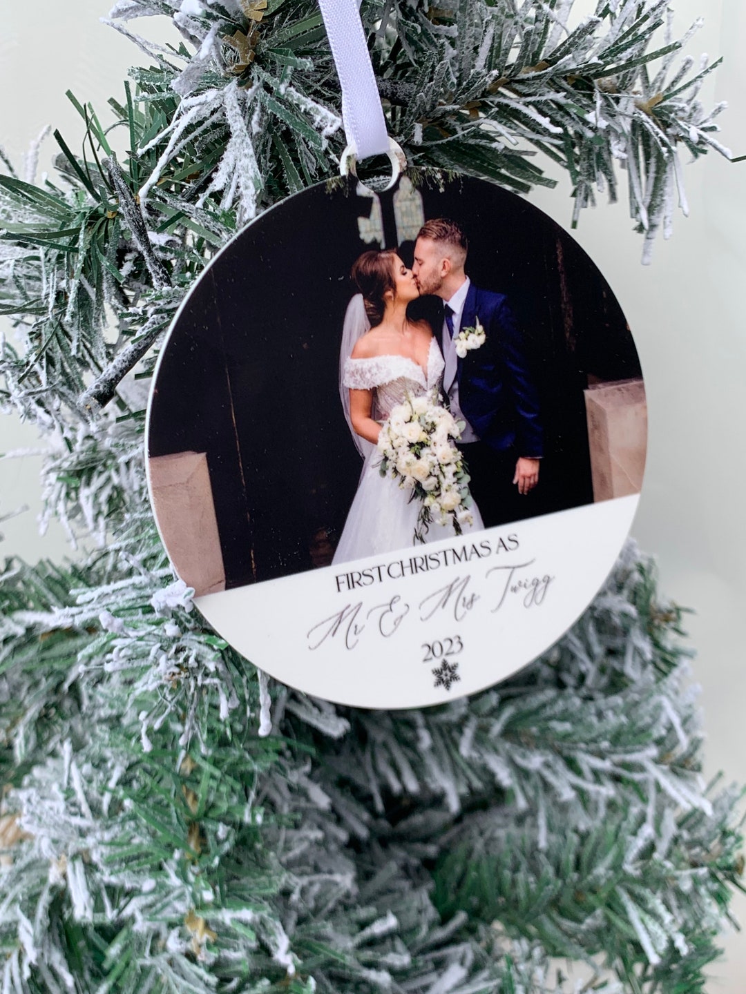 Luxury Round first Christmas As Photo Personalised Handmade - Etsy