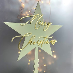 Handmade Luxury Acrylic Christmas Tree Topper. Personalised Christmas ...