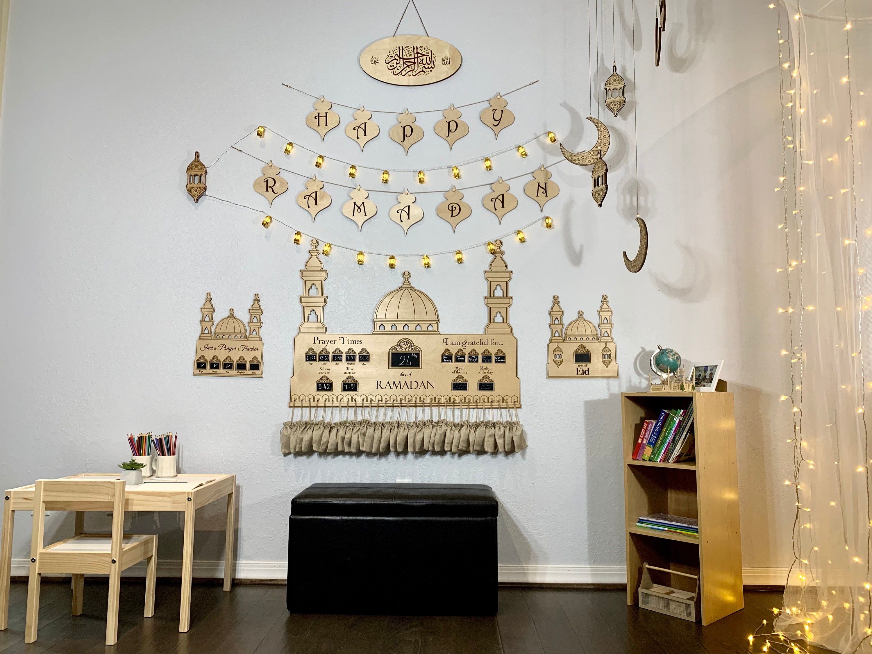 Ramadan Corner Decoration Set, Ramadan Timetable, Gratitude Chart ...