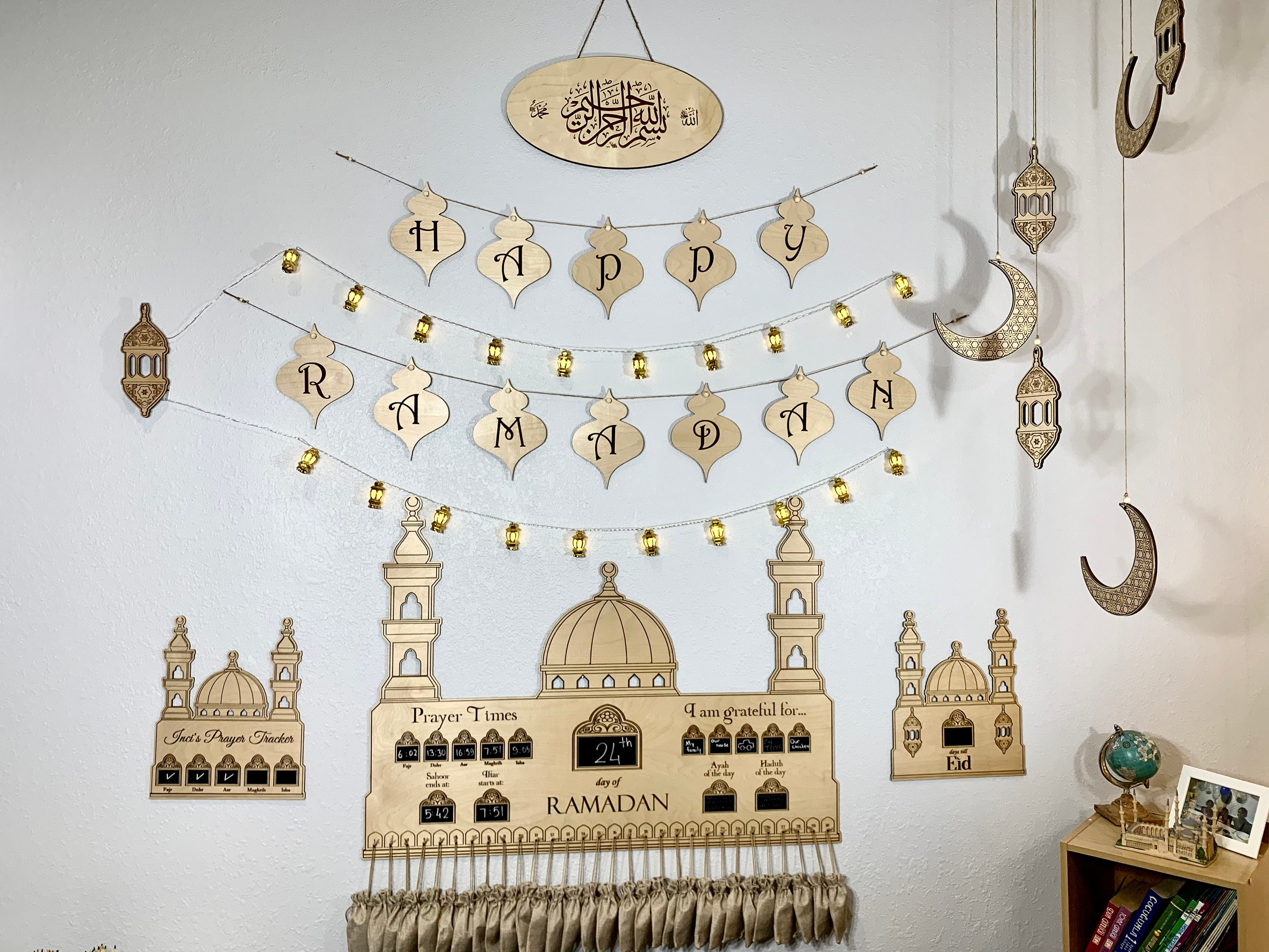 Ramadan Corner Decoration Set, Ramadan Timetable, Gratitude Chart ...