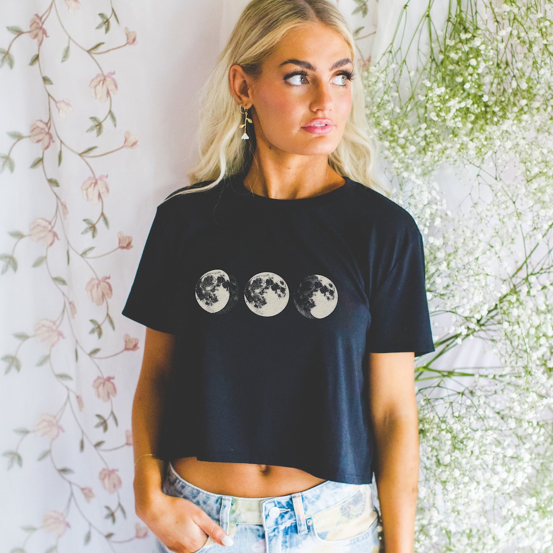 Moon Phases Boho Crop Top - Moon Shirt - Moon T Shirt - Festival Crop ...